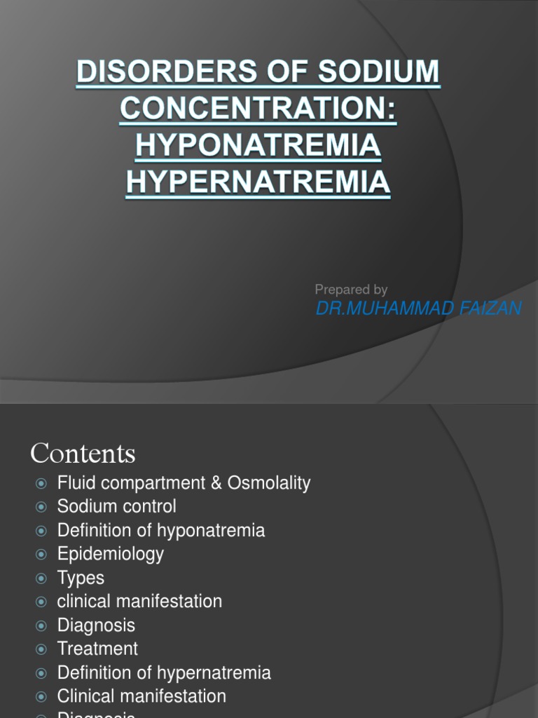 Disorders of Sodium | PDF | Saline (Medicine) | Diseases And Disorders