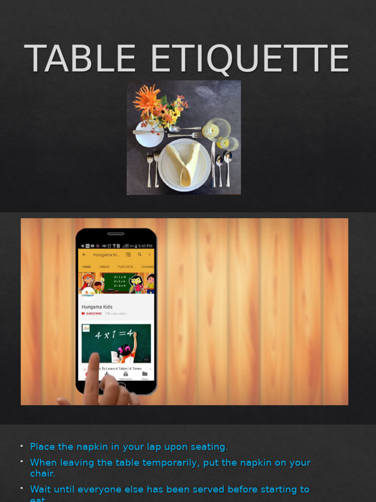 Essential Table Etiquette Tips | PDF