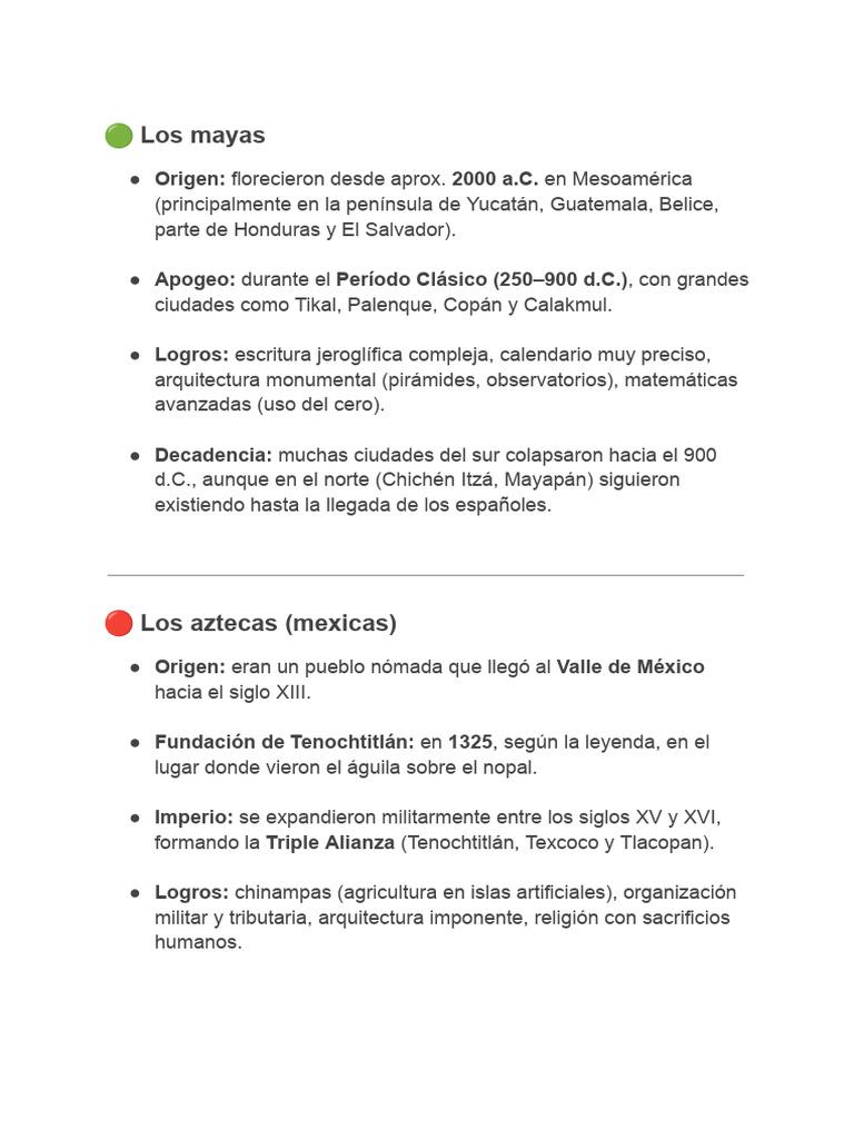 Mayas y Aztecas: Contacto y Divergencia | PDF | Civilización maya ...