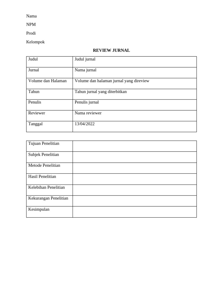Format Review Jurnal | PDF
