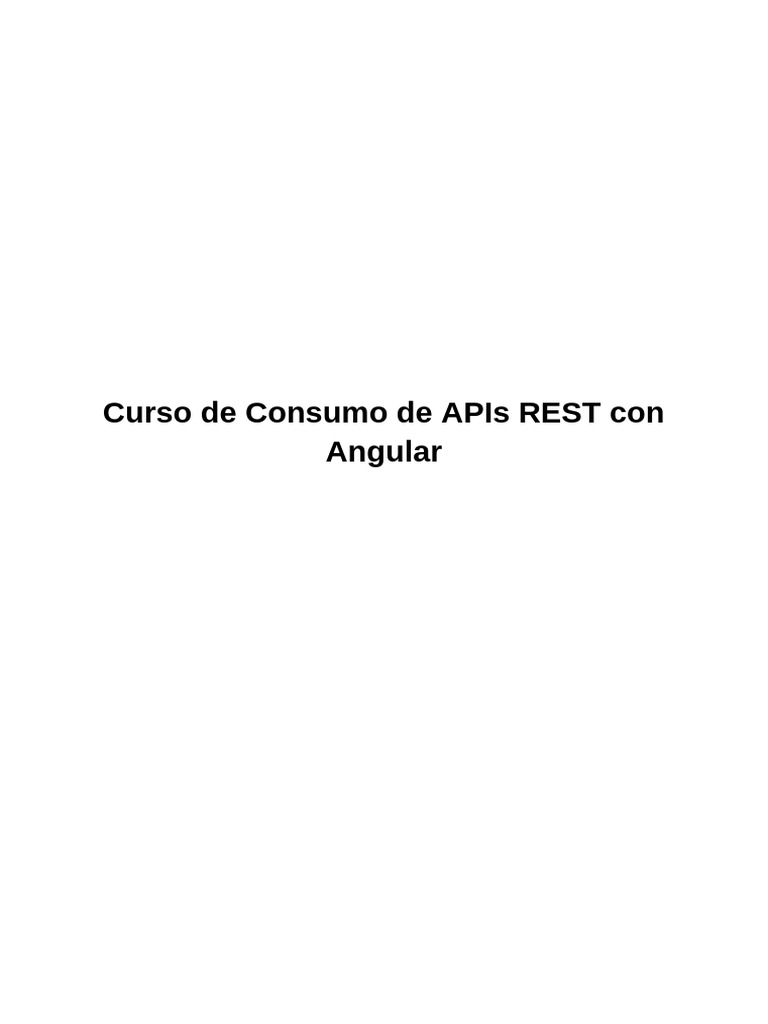 Curso de Consumo de APIs REST Con Angular | PDF | Devolución de llamada (programación de ...