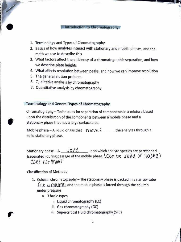 Column Chromatography Notes 1 | PDF | Chromatography | Elution
