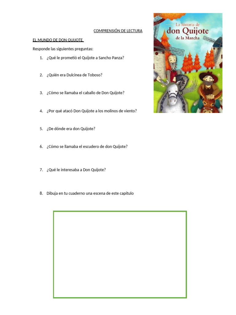 Preguntas sobre Don Quijote y Sancho Panza | PDF