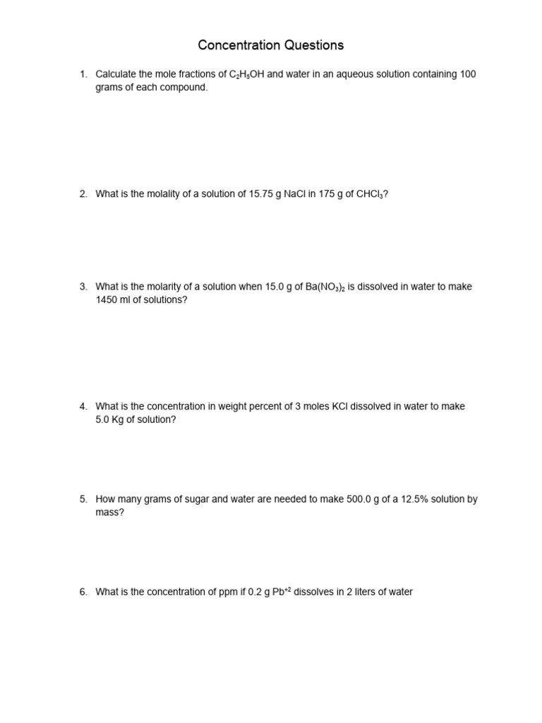 Concentration Questions | PDF