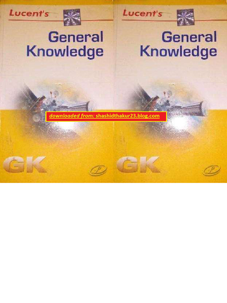 Lucent General Knowledge (GK) Book PDF in English Download | PDF