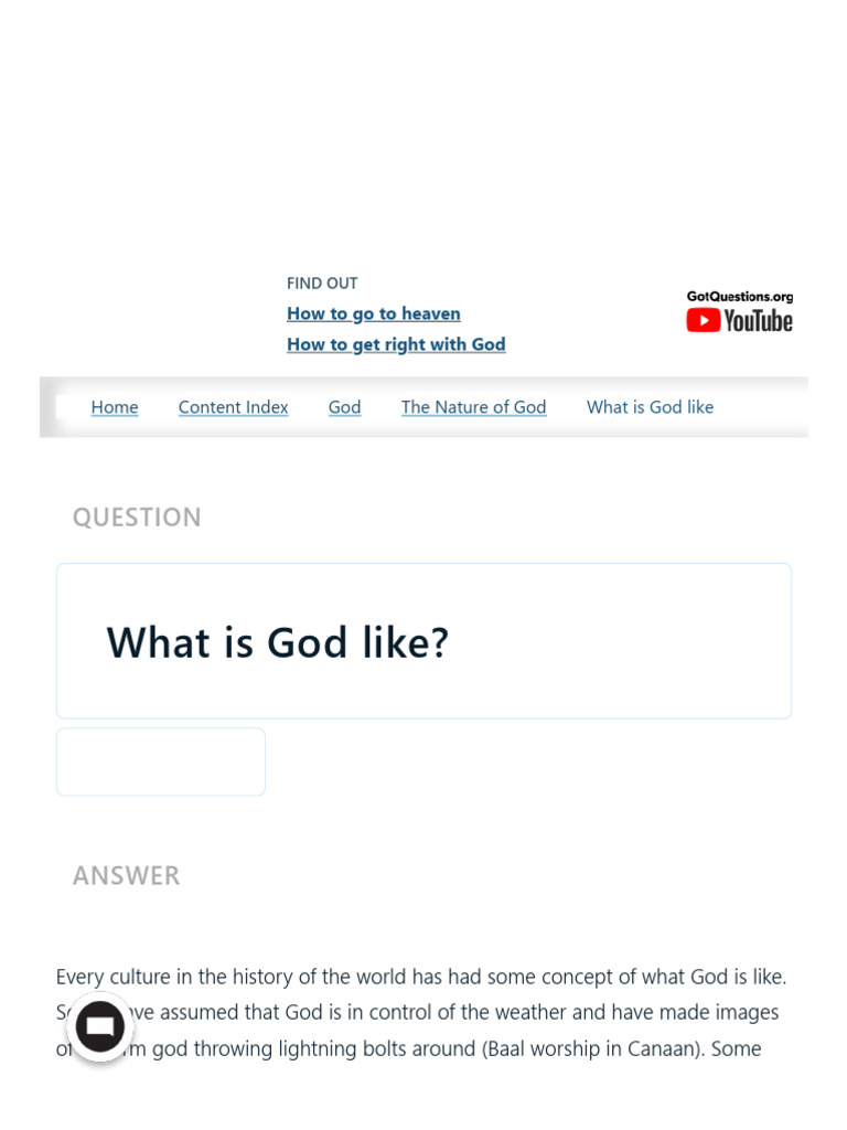 What Is God Like | PDF | God | Truth