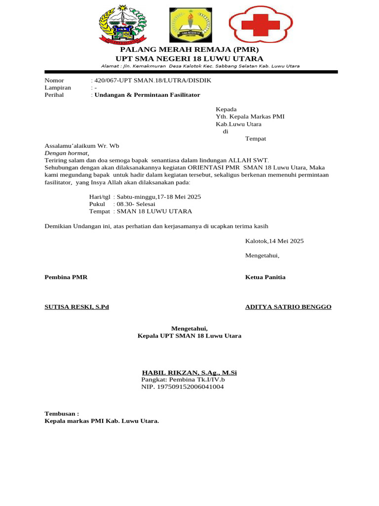 Surat Ke Markas Pmi | PDF