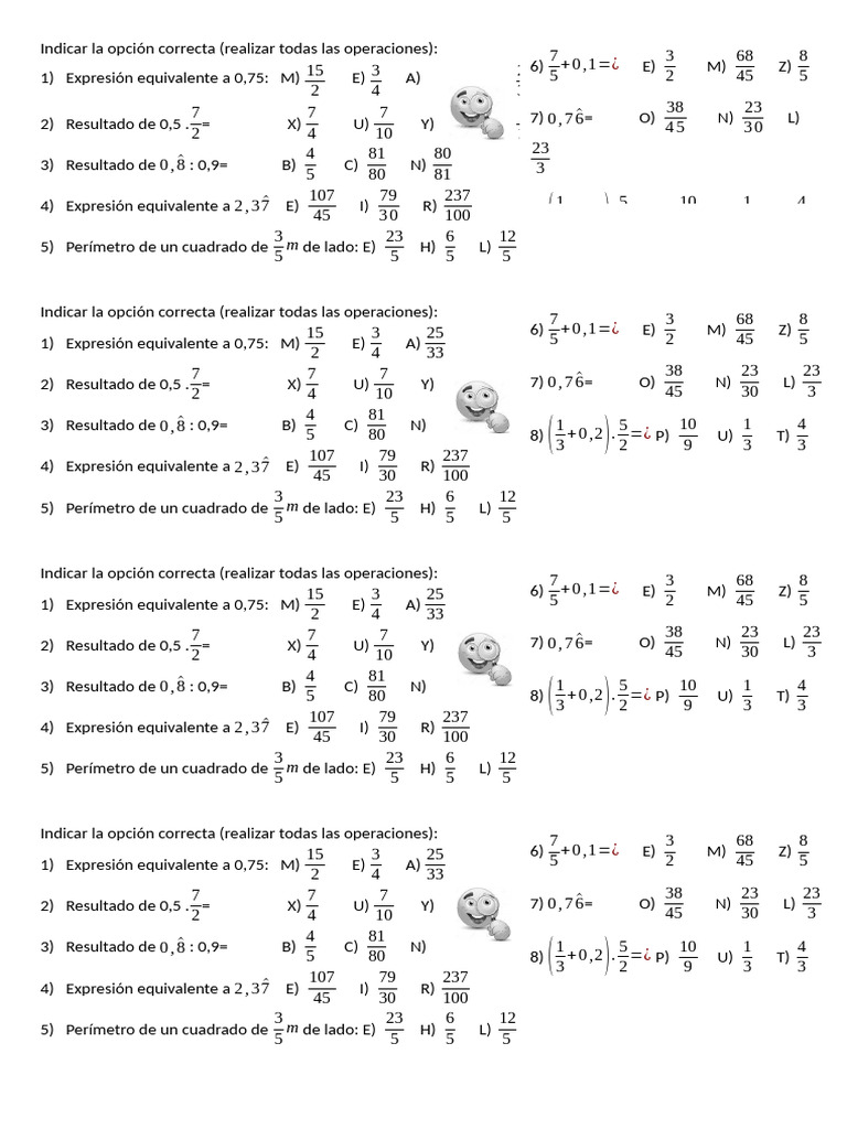 Numeros Racionales Repaso Mensaje Secreto Excelente | PDF