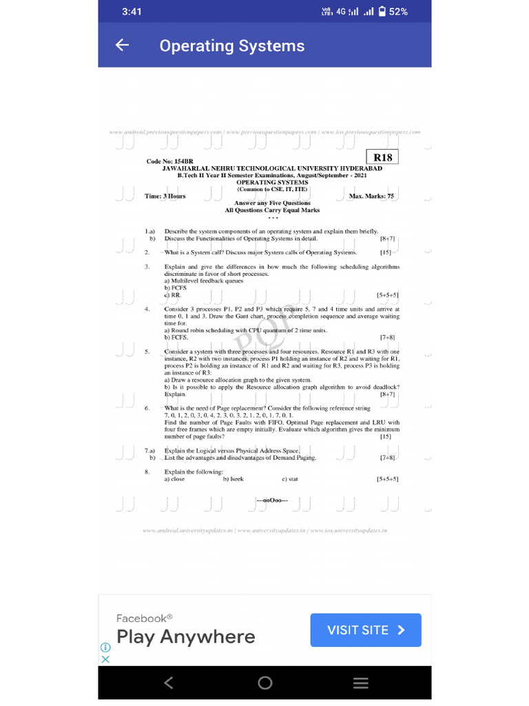 Operating System Paper | PDF