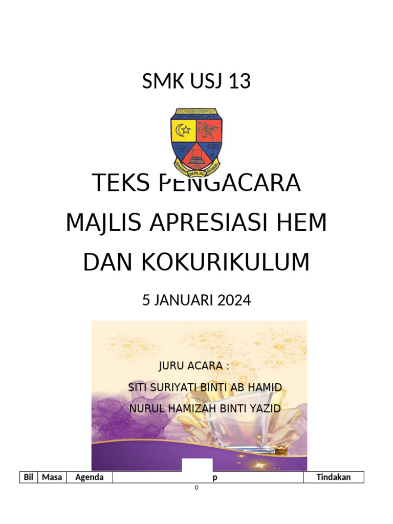 Teks Pengacara Majlis Apresiasi 2023 | PDF