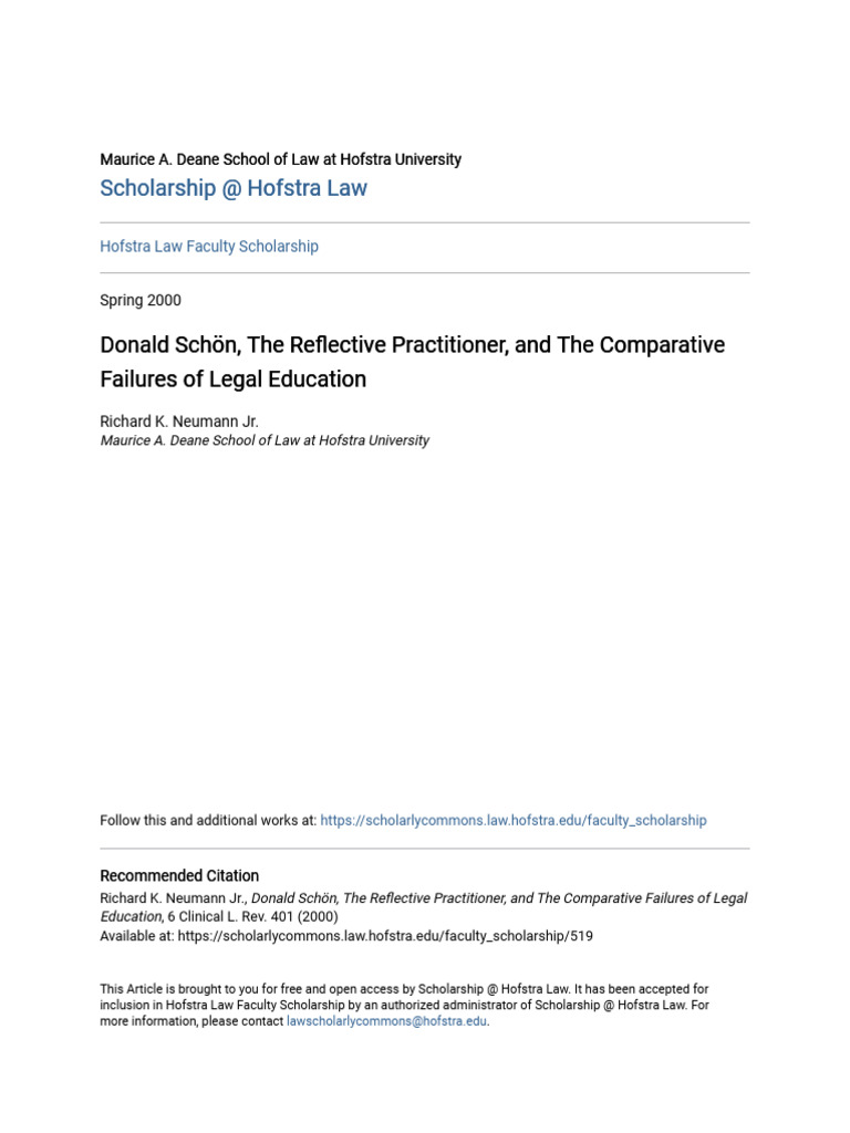 Reflective Practice in Legal Education | PDF | Medical Diagnosis | Thought