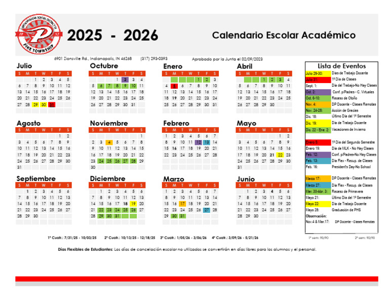 2025 2026AcademicCalendar Spanish | PDF | Estaciones | Clima