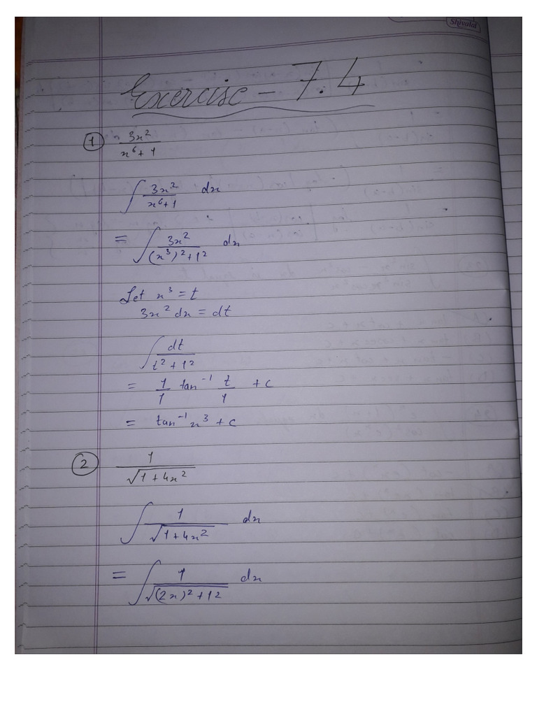 Maths Class 12th Ch7 Ex 7.4 Q1 To Q15 Solutions | PDF