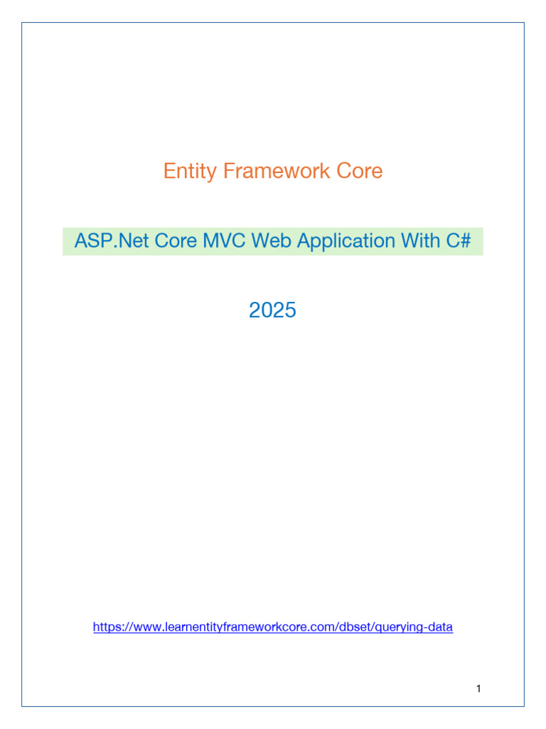 Session 9.1 - Entity Framework Core | PDF | Entity Framework | Databases