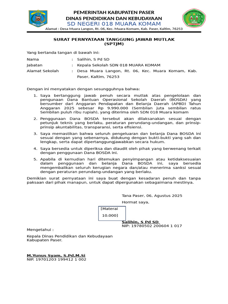 SPTMJ Bosda 2025 | PDF