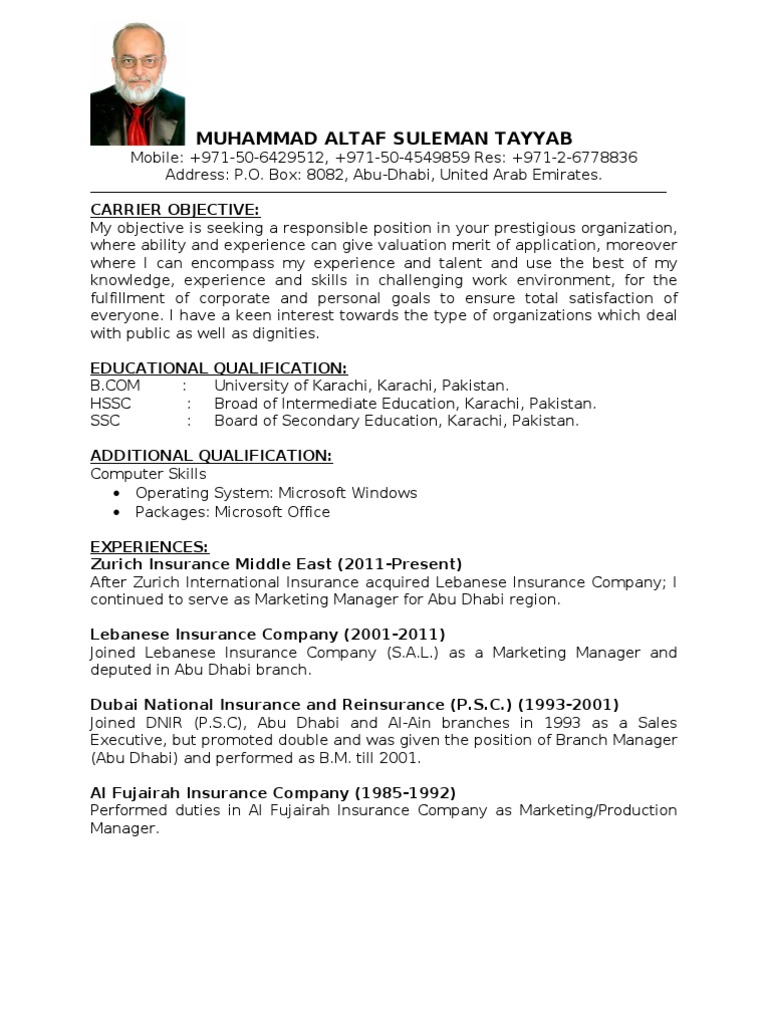 Altaf CV | PDF | United Arab Emirates | Insurance