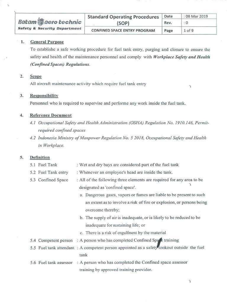 Confined Space Entry Program | PDF