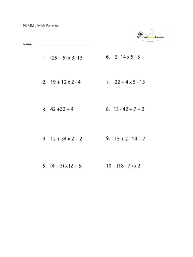 p6 MM Math Exercise Chapter 2 | PDF