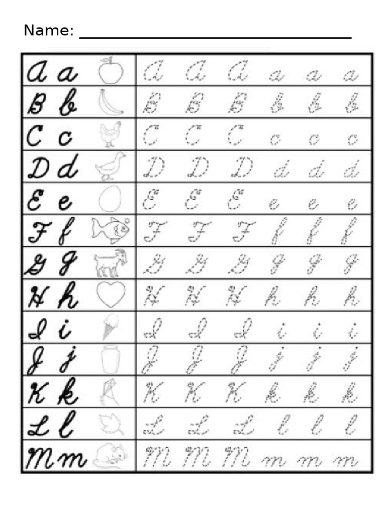 Alphabeth Cursive | PDF