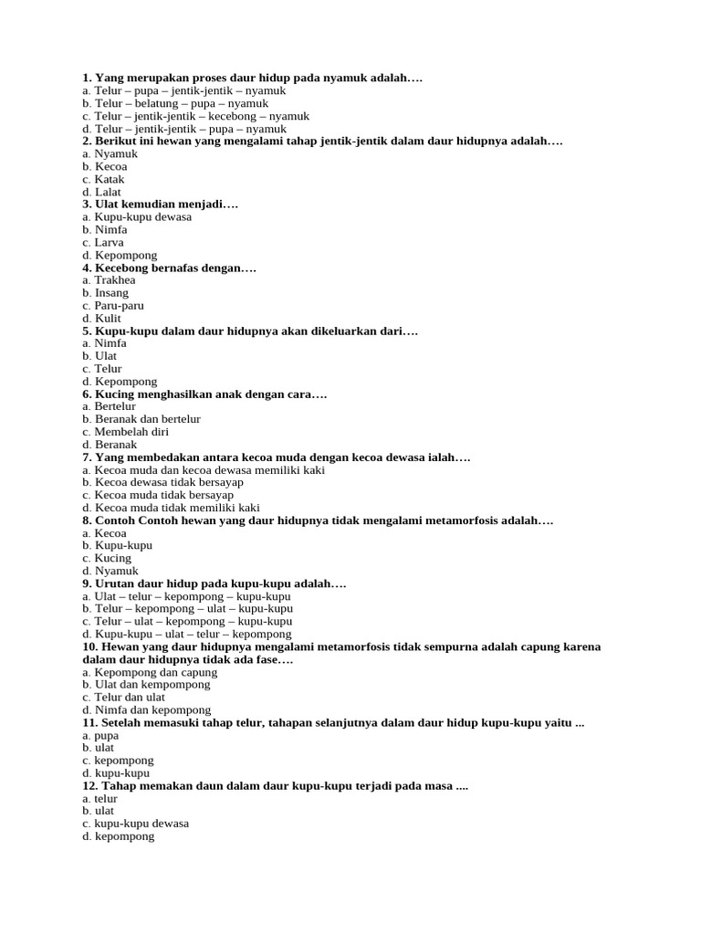 Soal Pilihan Ganda | PDF