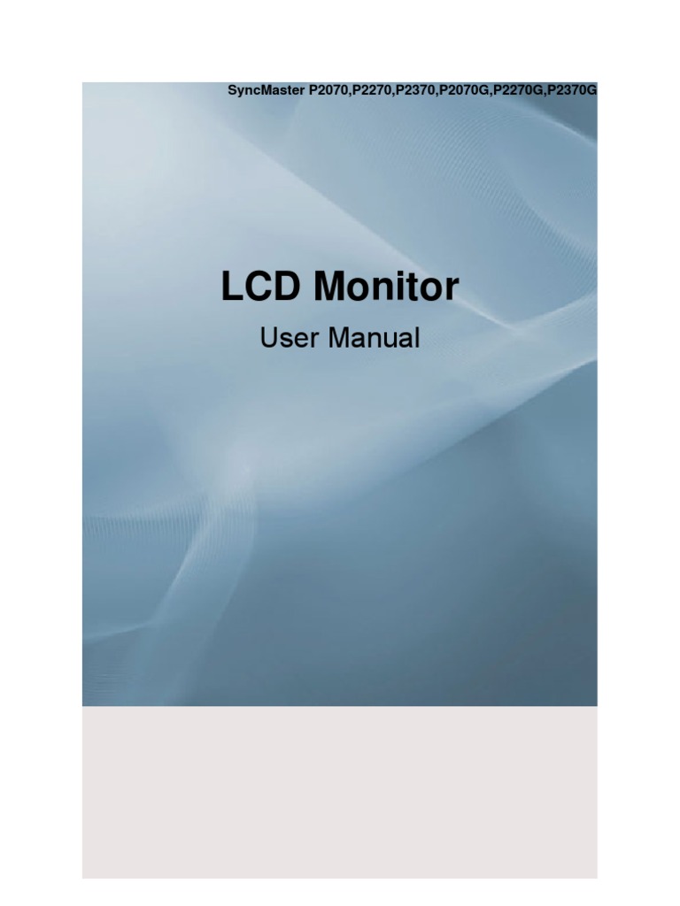 Monitor p2070 Manual | PDF