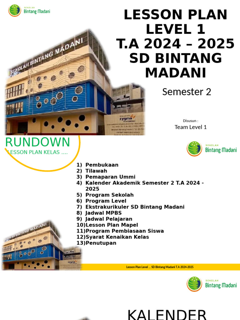 Lesson Plan Level 1 Fix Sem.2 (2024-2025) | PDF