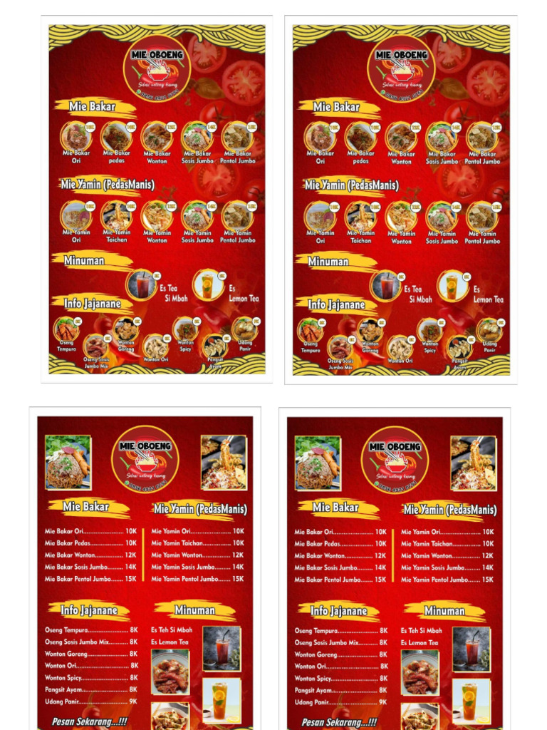 Menu Mie | PDF
