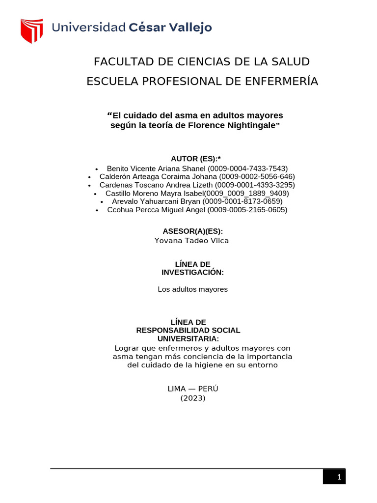 Cuidado del asma en adultos mayores | PDF | Asma | Alergia
