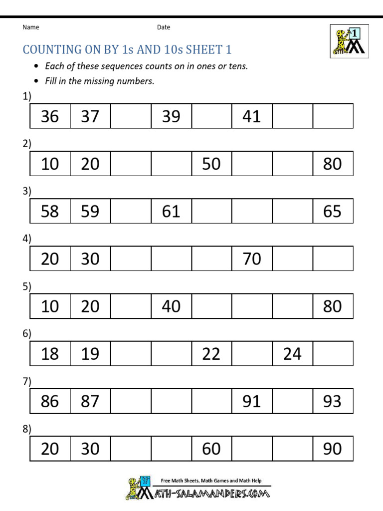 Counting On by 1s and 10s 1 | PDF