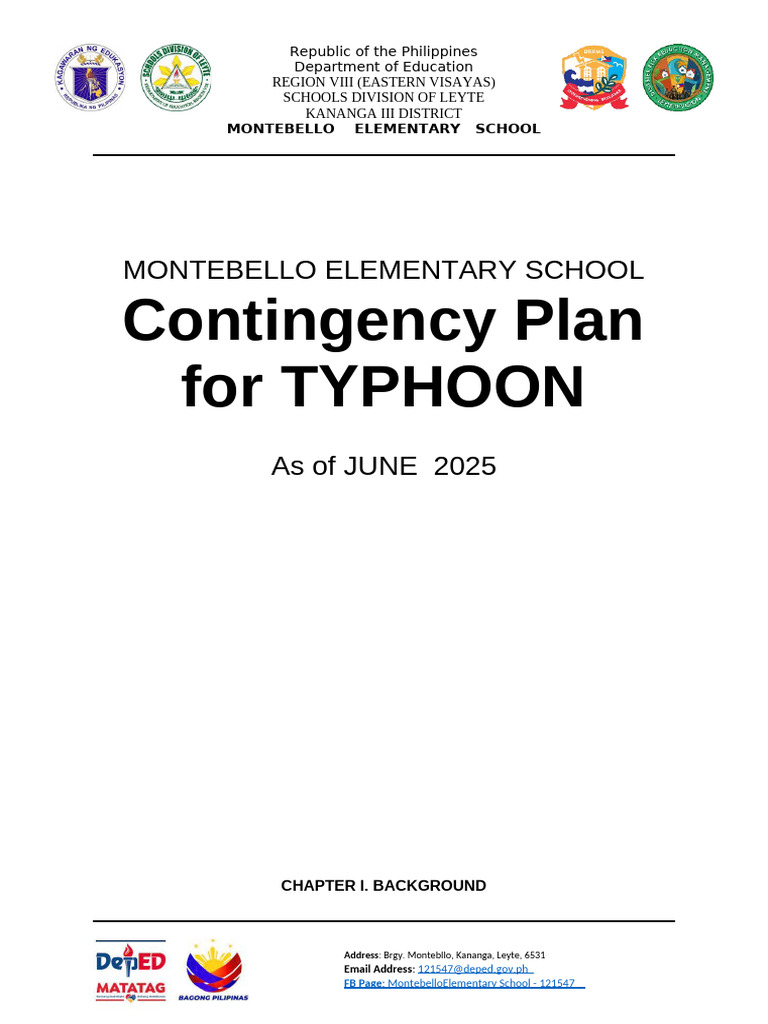 Contingency Plan - Typhoon - June - 2025 | PDF | Emergency Evacuation ...