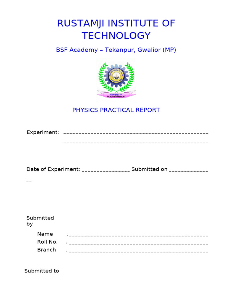 Physics Practical Title Page-2 | PDF