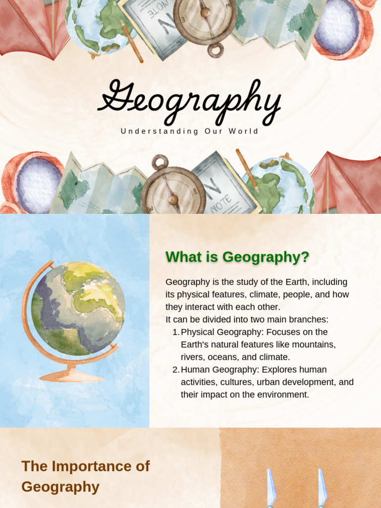 Geography Education Presentation in Brown Watercolor Style - 20250922 ...