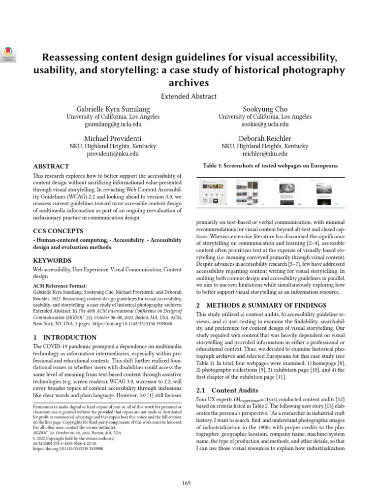 Reassessing Content Design Guidelines For Visual Accessibility, Usability, and Storytelling: A ...