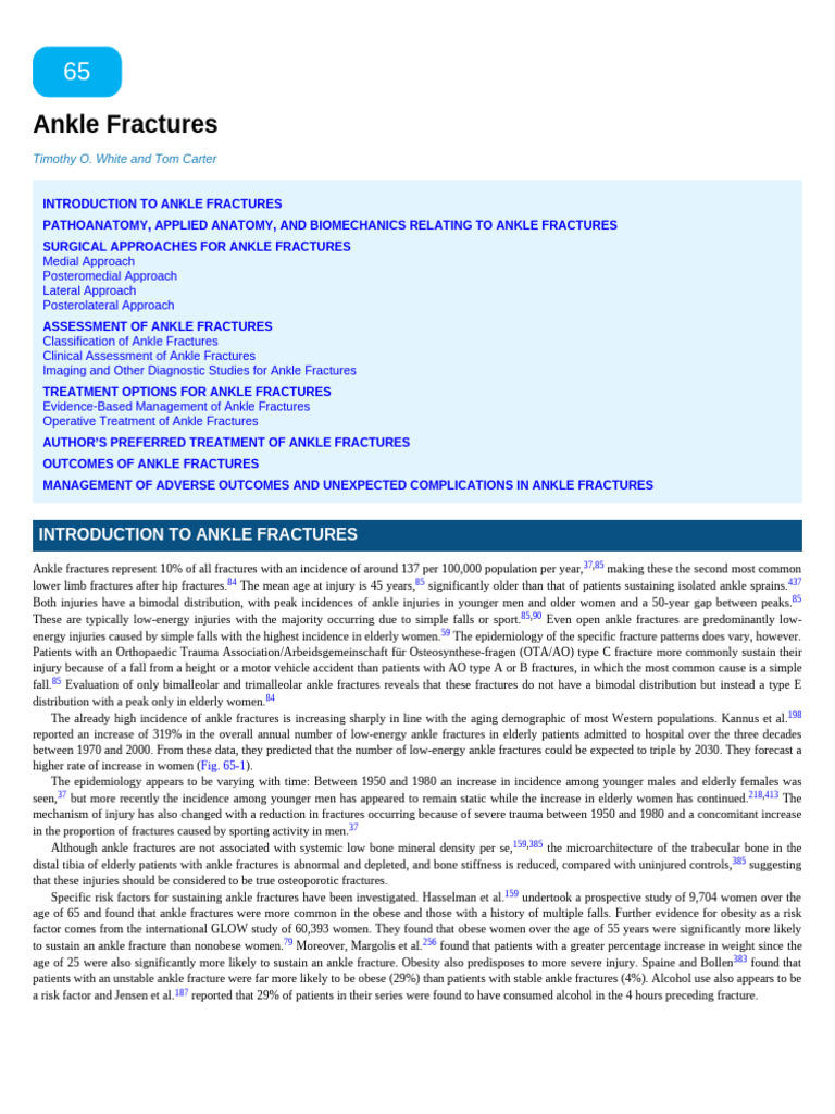 Ortho Ankle Fracture Rockwood | PDF | Ankle | Musculoskeletal System