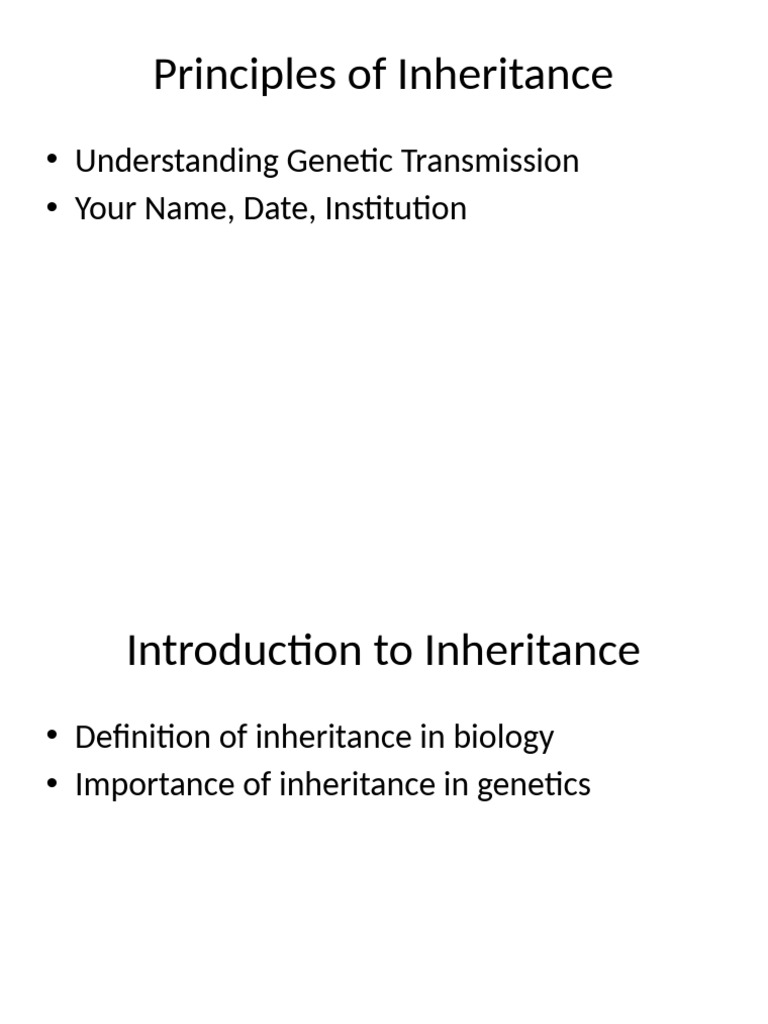 Principles of Inheritance Presentation | PDF