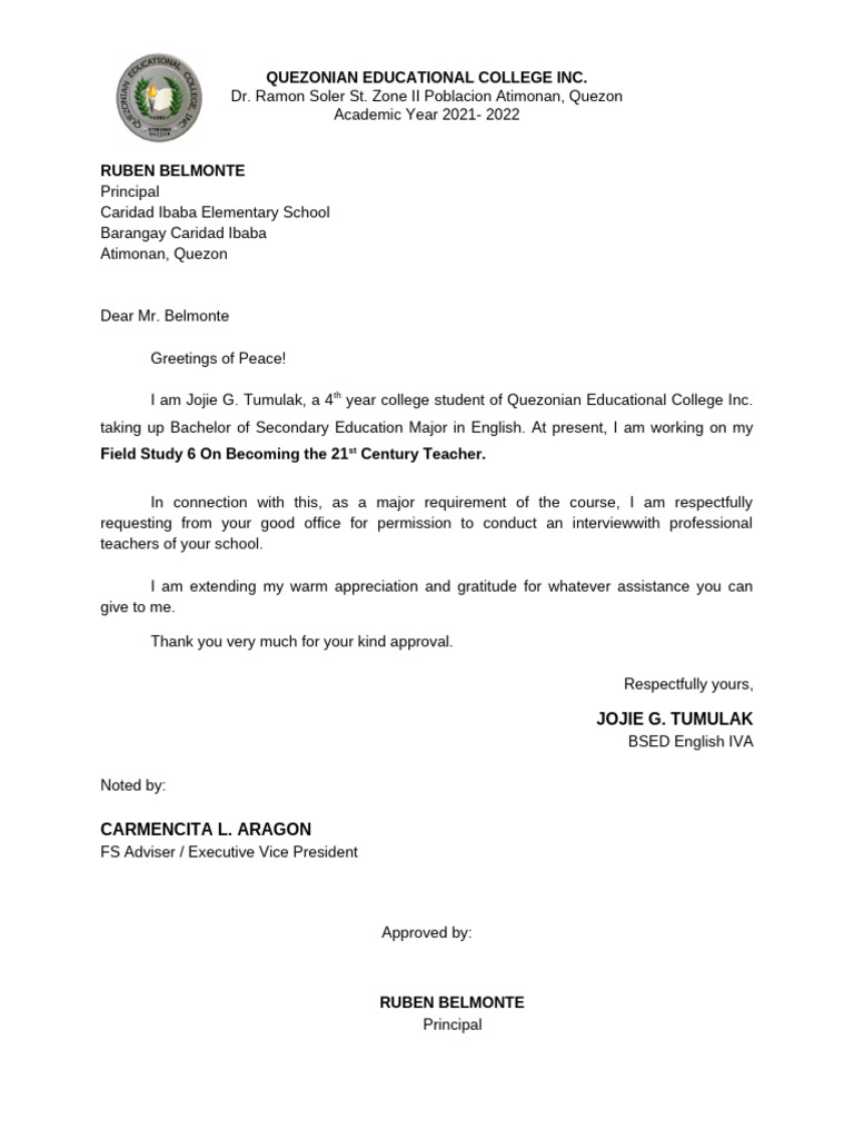 Interview Request for Field Study 6 | PDF