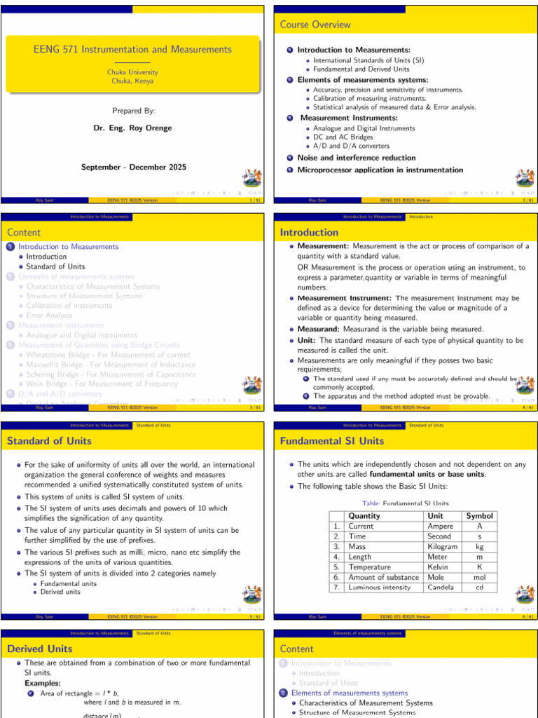 Part 1 - Measurements and Instrumentation | PDF