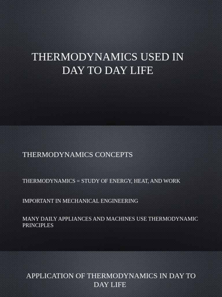 Thermodynamics in Daily Life | PDF