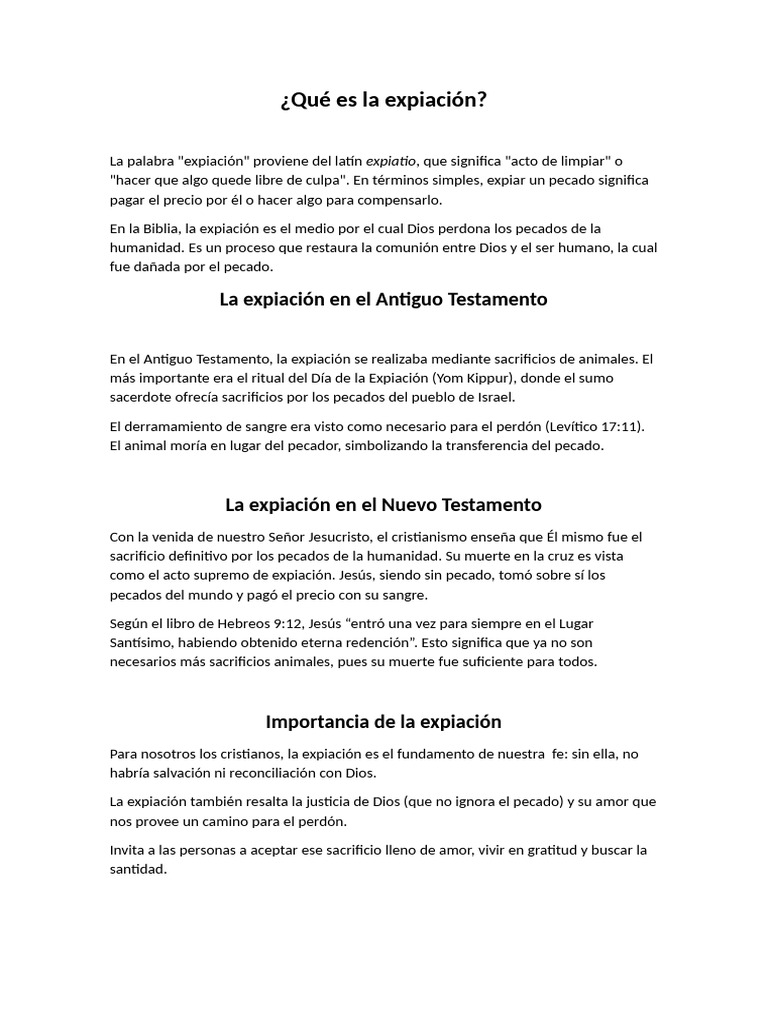Qué Es La Expiación | PDF | Pecado | Creencia y doctrina cristiana