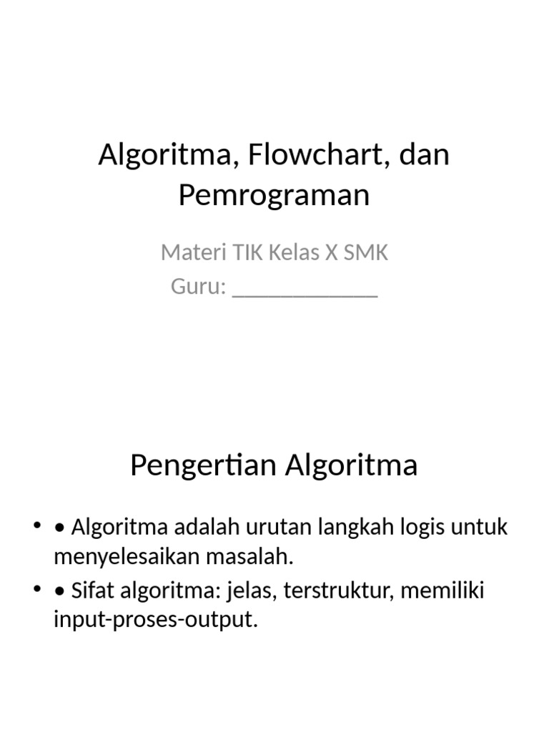 Materi Algoritma Flowchart SMK | PDF