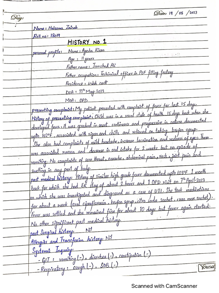 Paeds History | PDF