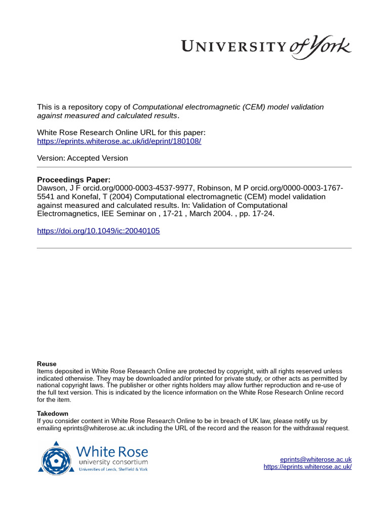 Computational Electromagnetic (CEM) Model Validation Against Measured ...