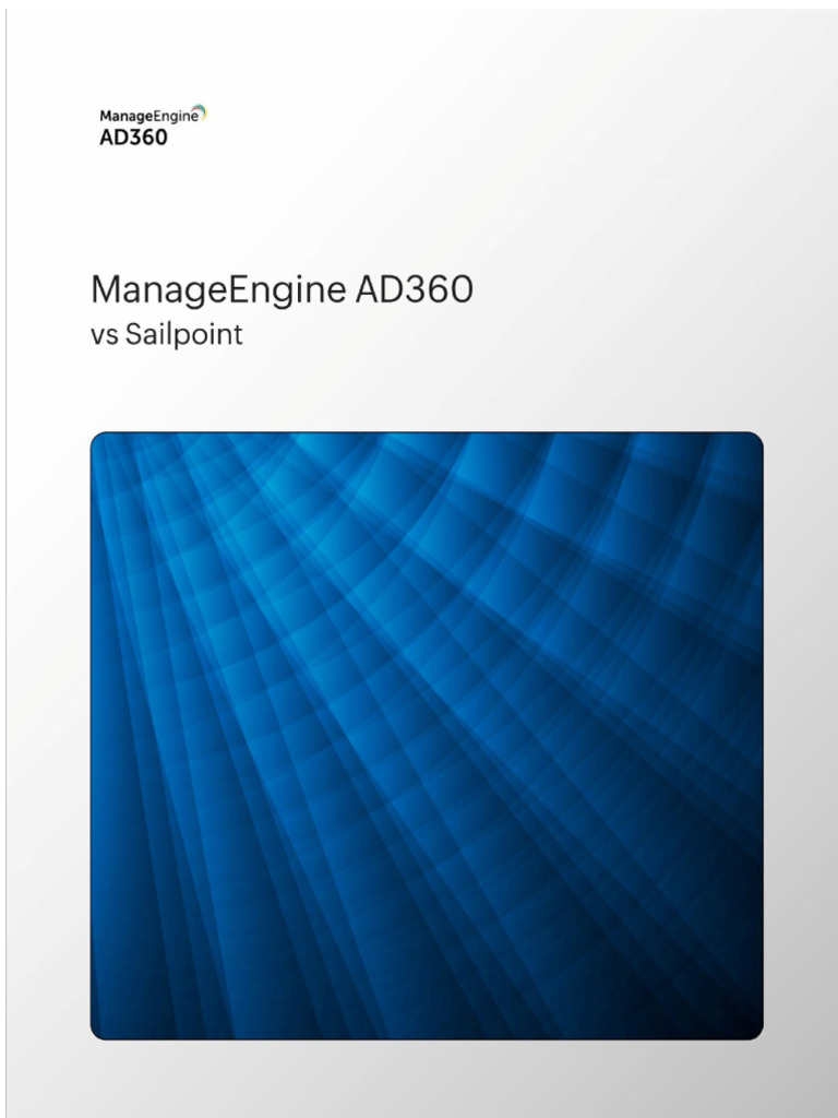 ManageEngine AD360 Vs Sailpoint 1 | PDF | Active Directory | Password