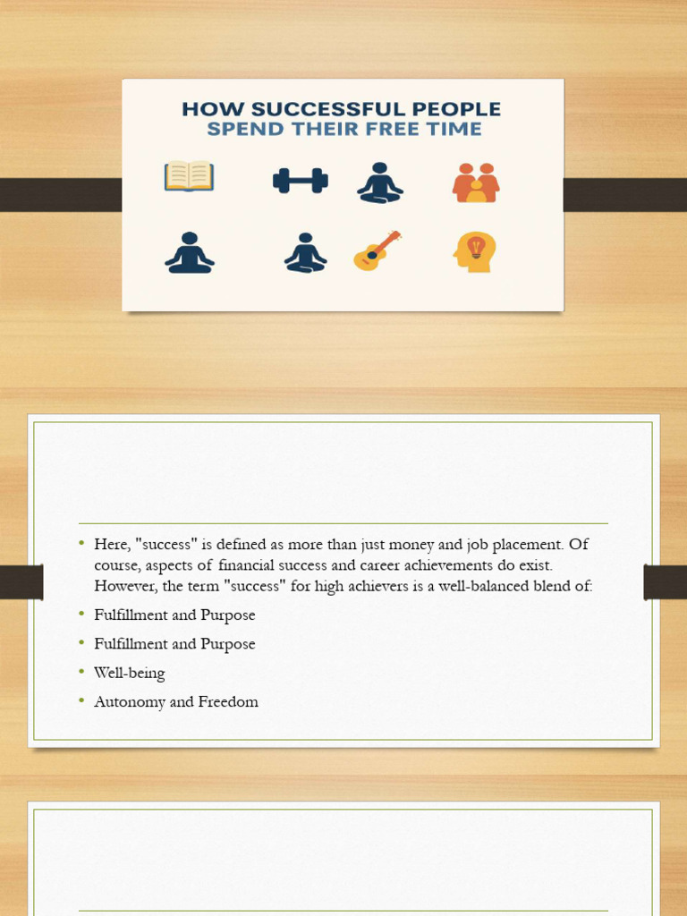 How Successful People Spend Their Free Time | PDF