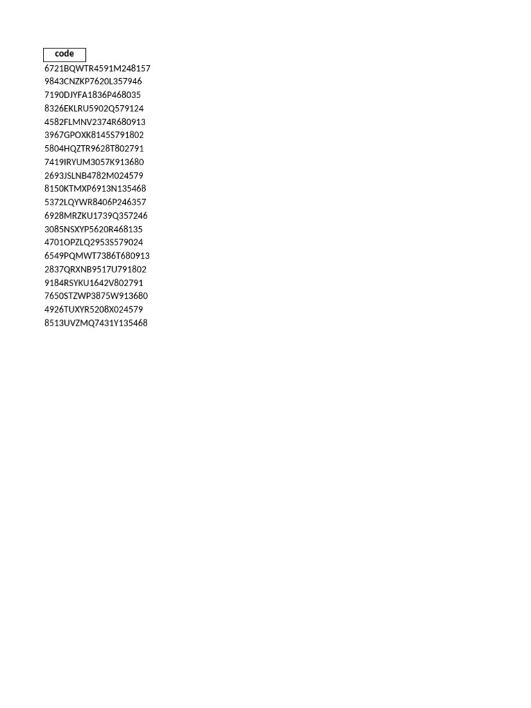 Generated Codes | PDF