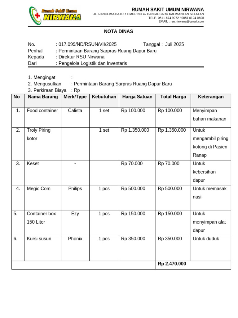 Format Nota Dinas | PDF