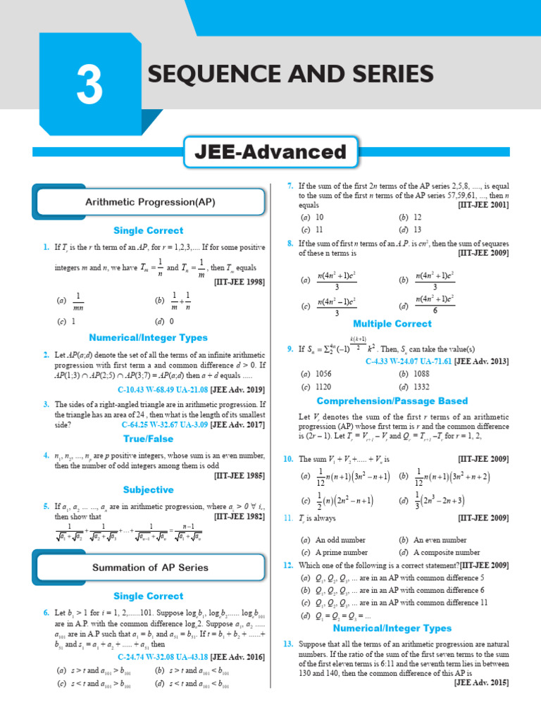3 Sequences & Series (Question) | PDF | Mathematical Analysis ...