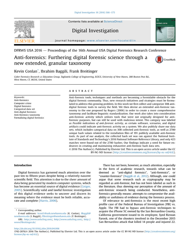 Paper Anti-Forensics - Furthering Digital Forensic Science Through A ...