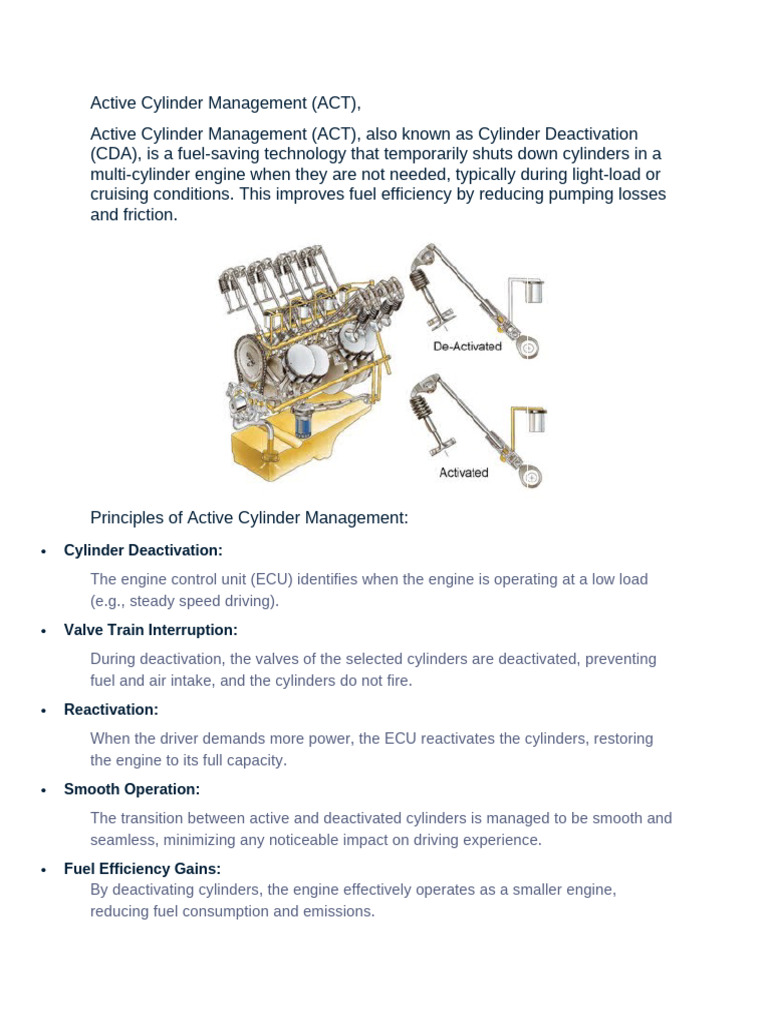 Active Cylinder Management & BAS Systems | PDF | Internal Combustion ...