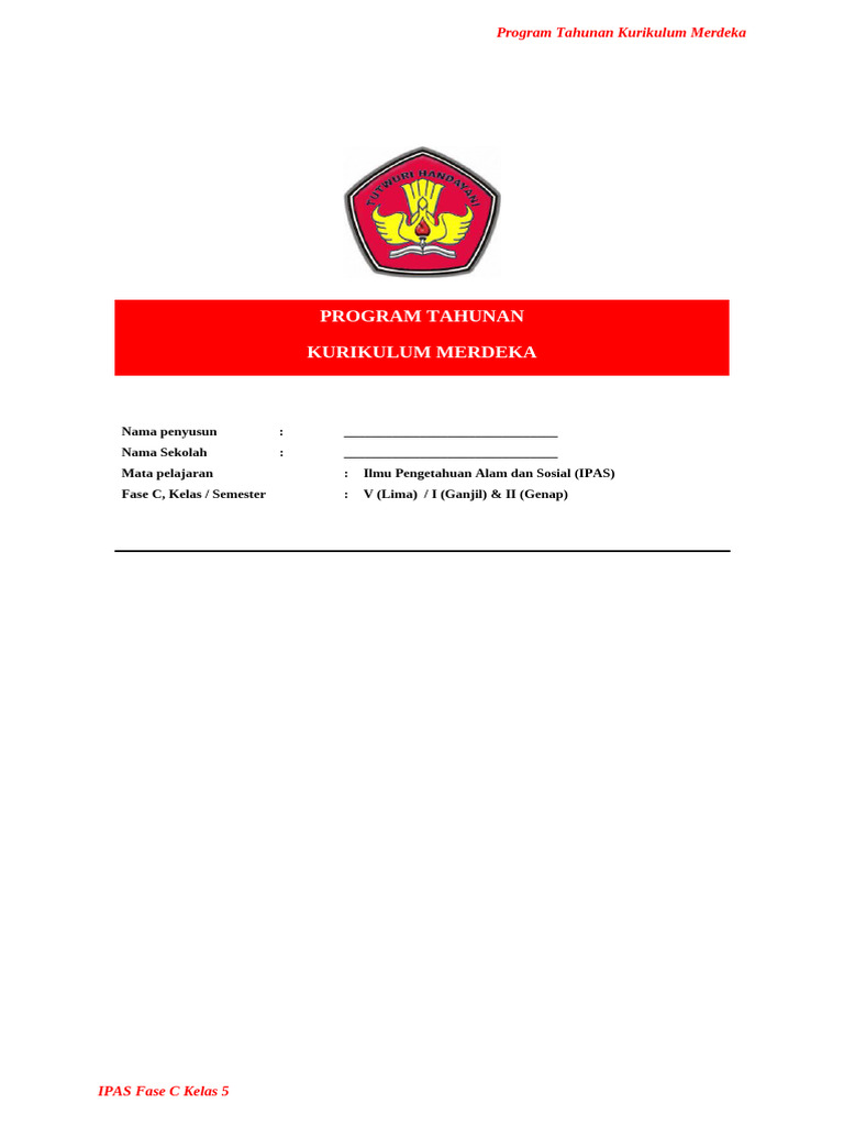 Prota Kurikulum Merdeka | PDF